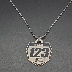 Titanium Dirt Bike Number Plate Necklace With Personalized Graphics - Etsy