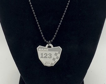 Aluminum Dirt Bike Number Plate Necklace With Personalized | Etsy