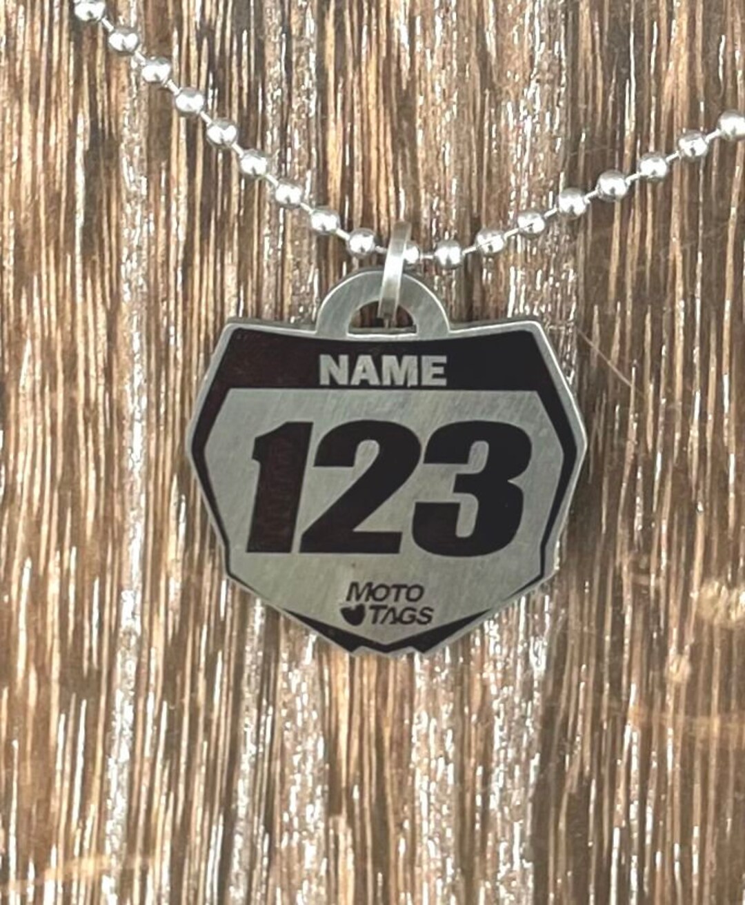 Custom Stainless Steel Motocross Number Plate Necklace - Etsy