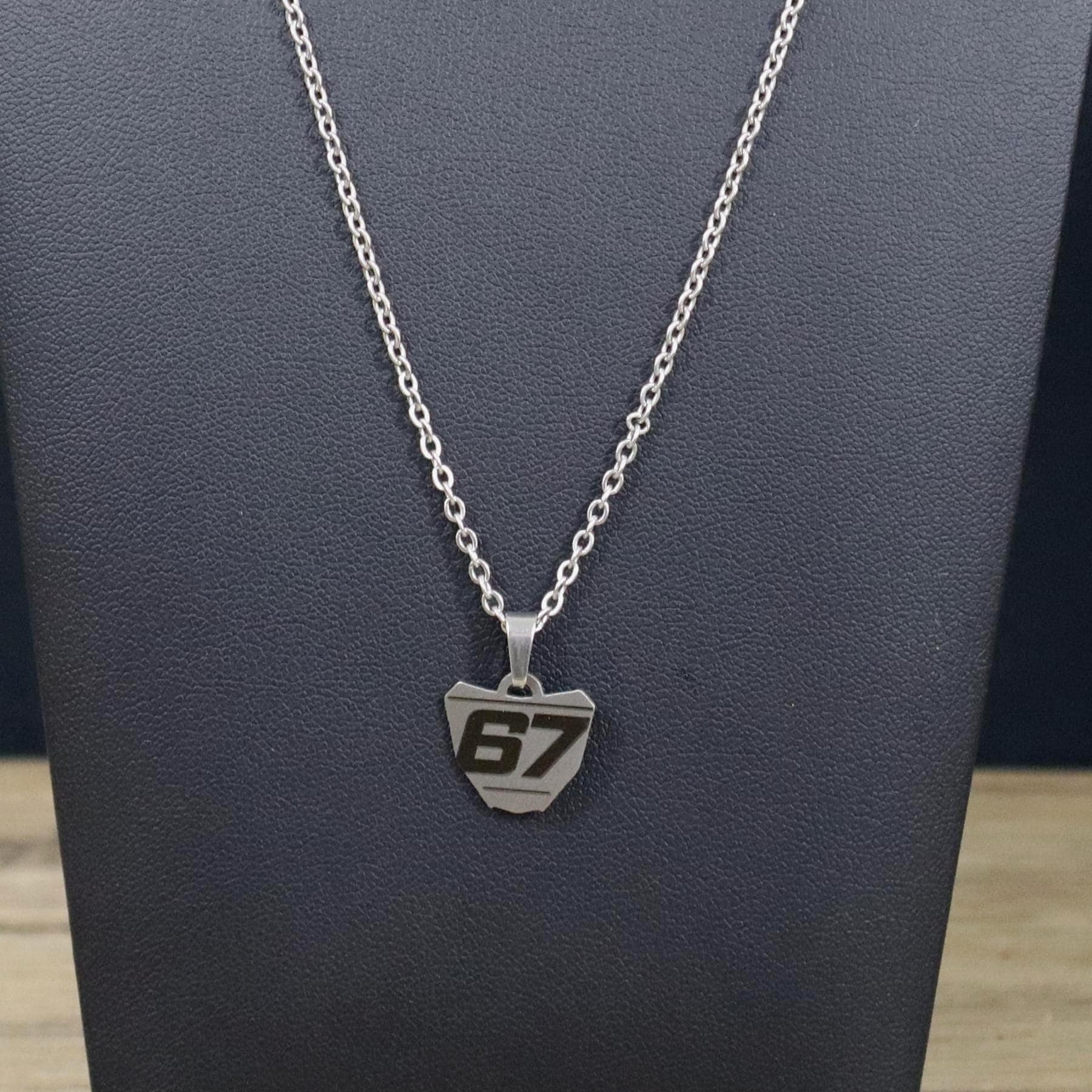 15mm Stainless Steel Mini Number Plate Necklace – for Motocross Lovers ...