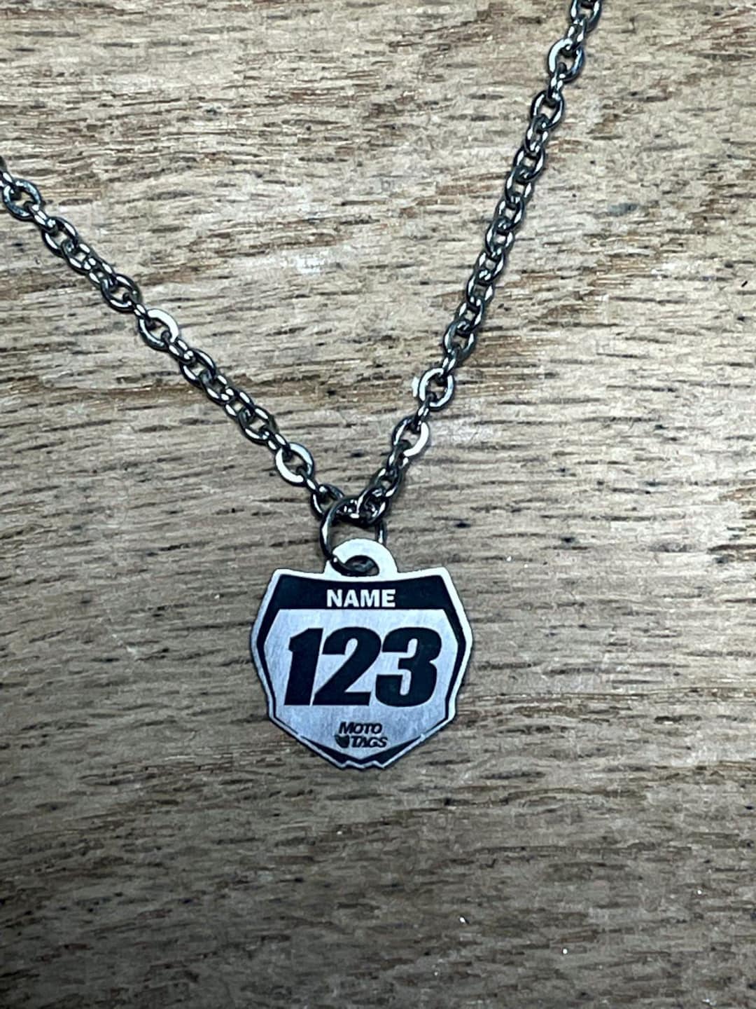 15mm Mini Titanium Number Plate Necklace Style 2 - Etsy