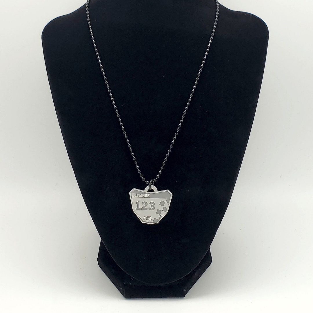 Aluminum Dirt Bike Number Plate Necklace With Personalized Graphics - Etsy