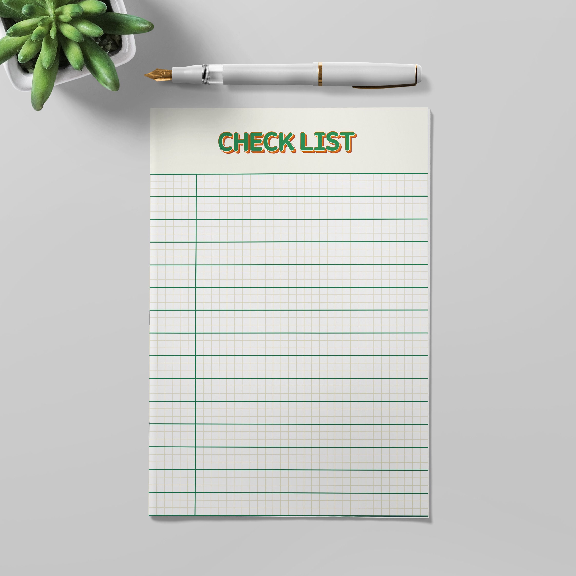 RETRO Printable Check List, A4 Size, Printable Memo Pad, Instant ...