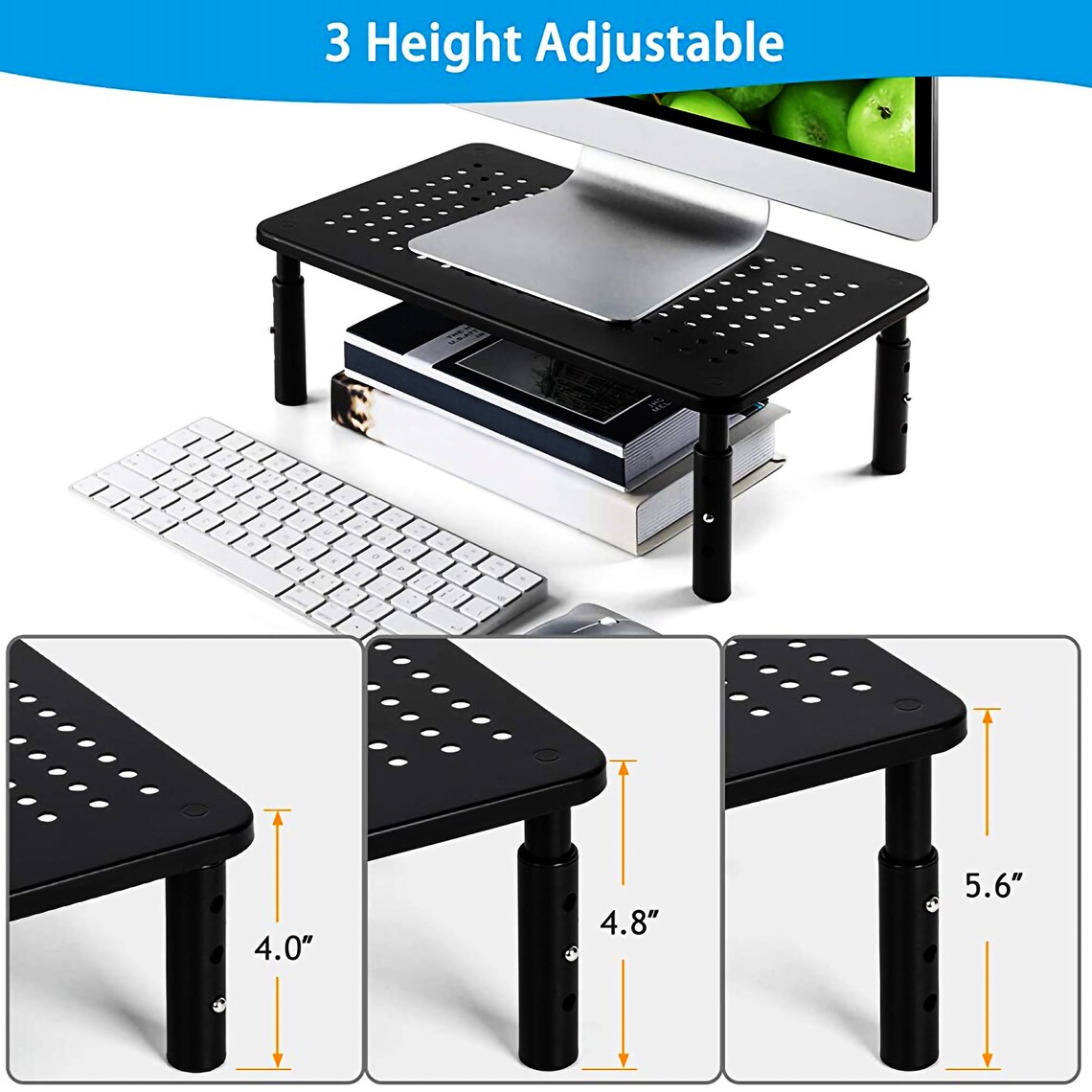 Homenfold Premium Monitor Stand Riser Black Metal Vented - Etsy