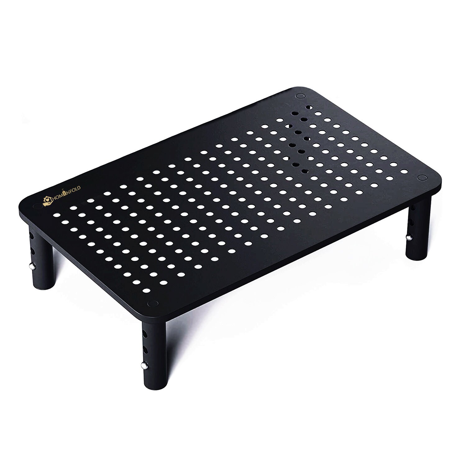 Homenfold Premium Monitor Stand Riser, Black Metal, Vented Platform for ...