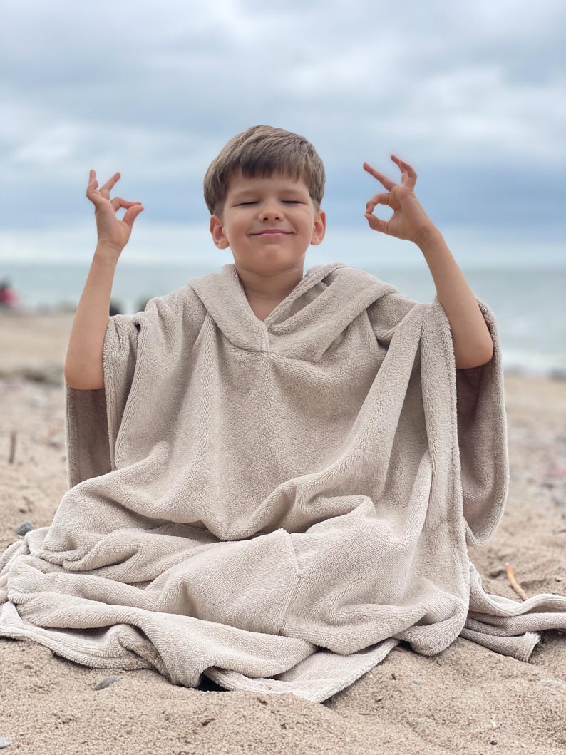 Kids Beach Poncho Towel, Toddler Beach Poncho, Hooded Beach Towel, Kids ...