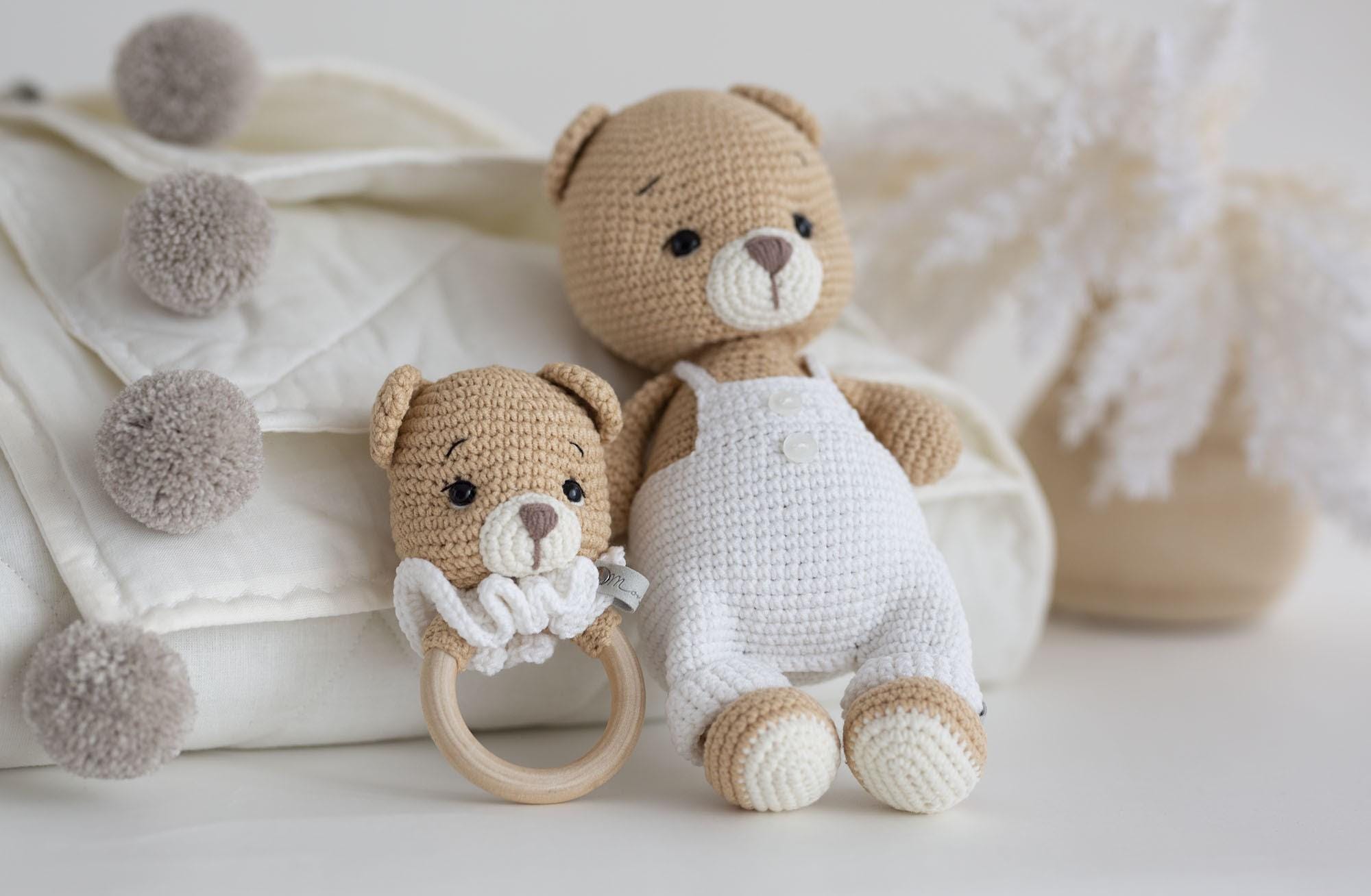 Hand Crochet Soft Toy, Crocheted Toys Baby Shower Gift Set, 10.6 ...