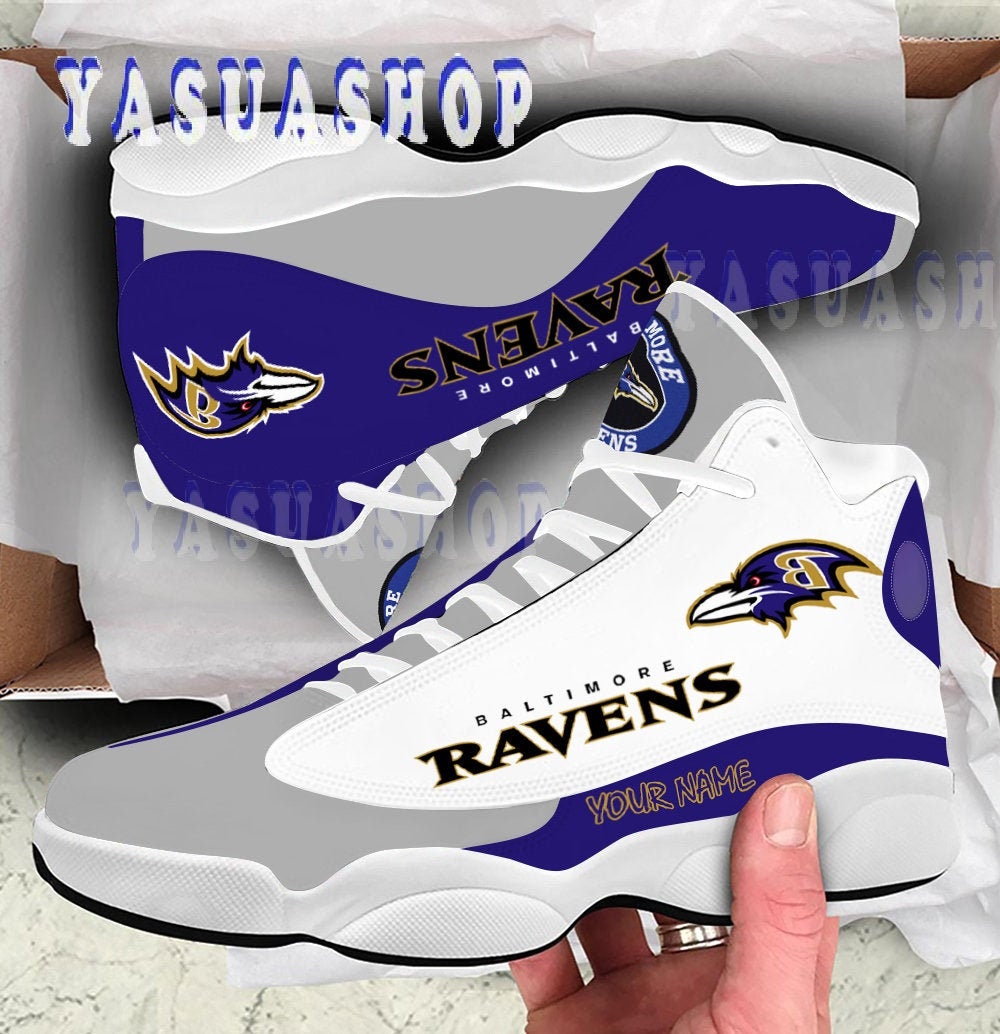 Baltimore Ravens NFL Air JD13 Sneakers Shoes Ravens Sneakers | Etsy