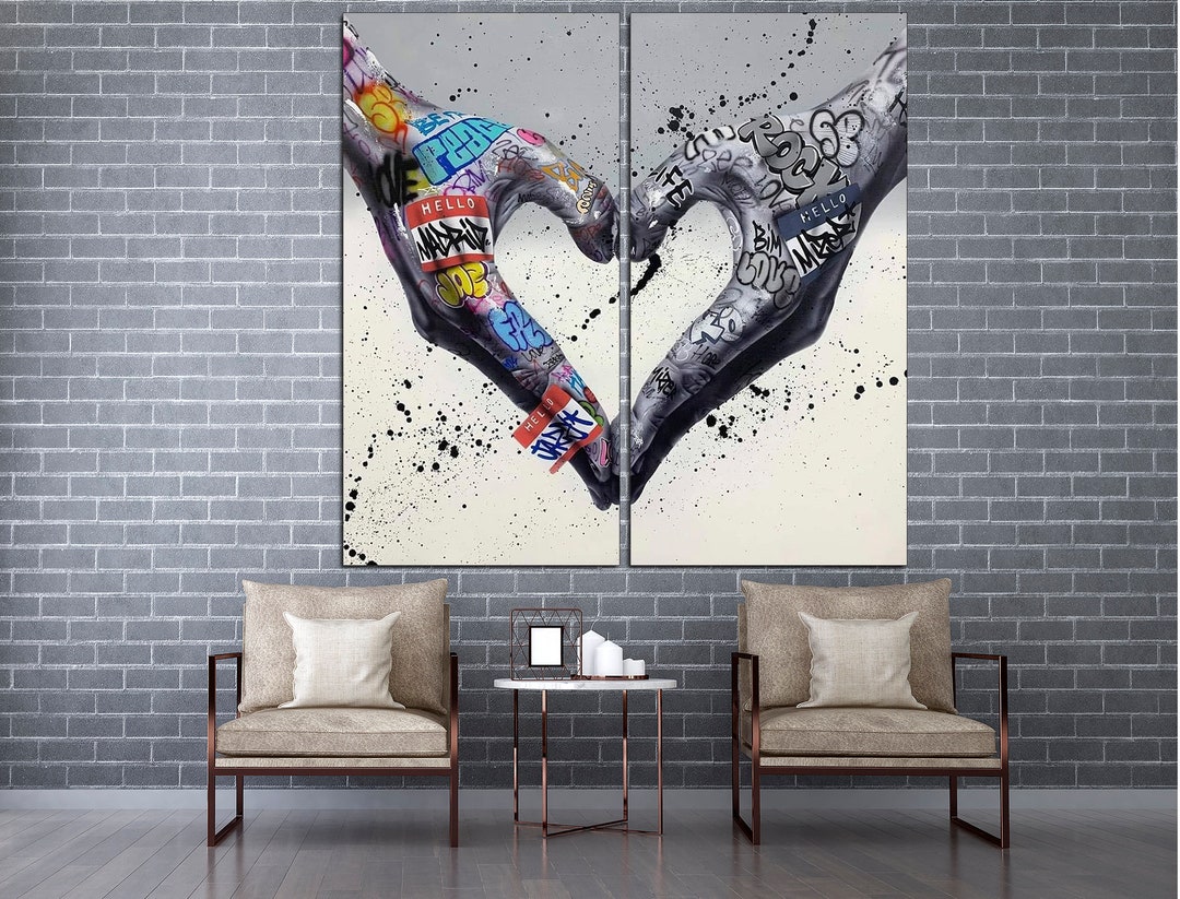 Graffiti Hand Image Digital Prints Graffiti Heart Sign Banksy Seal ...