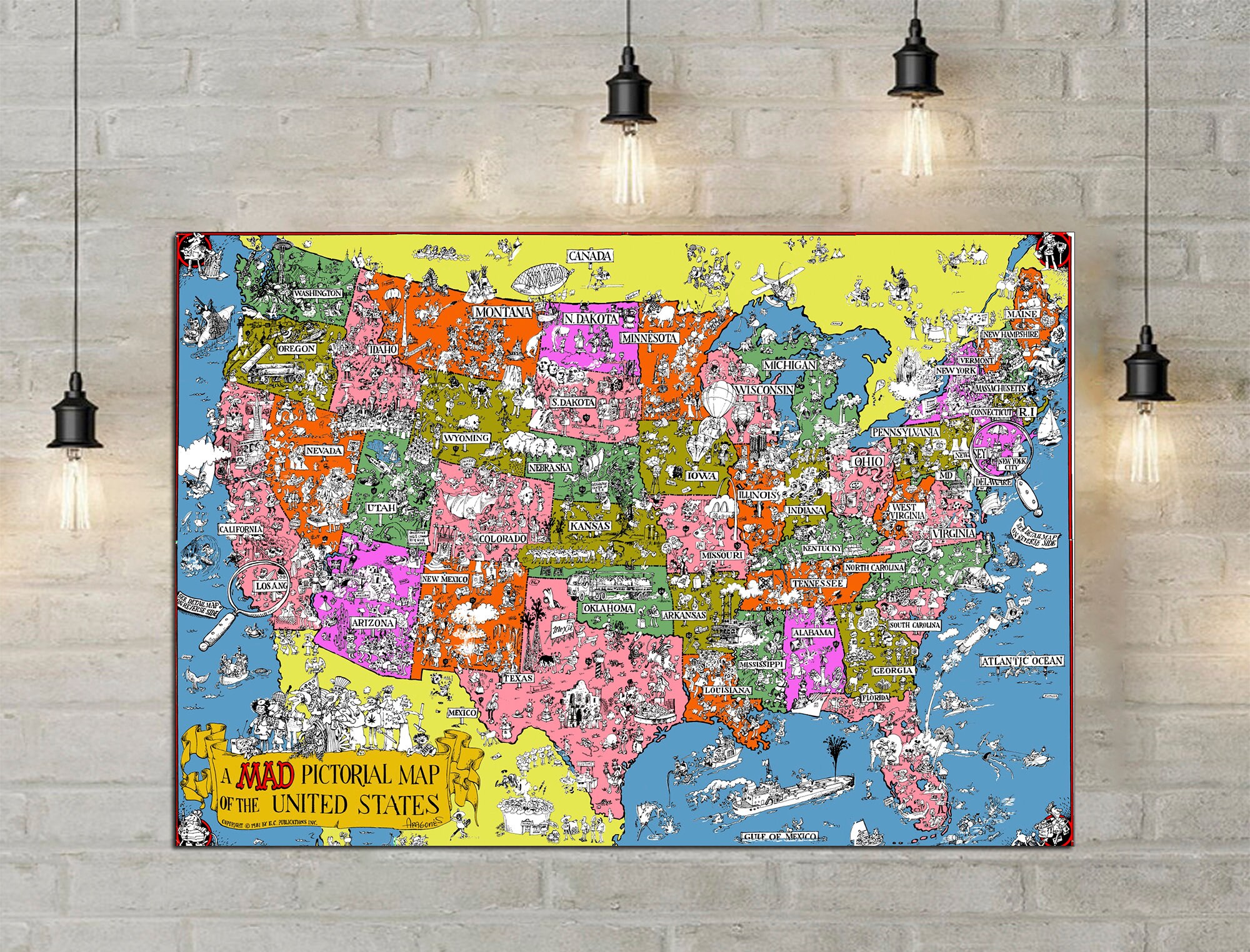 Colorful world map canvas