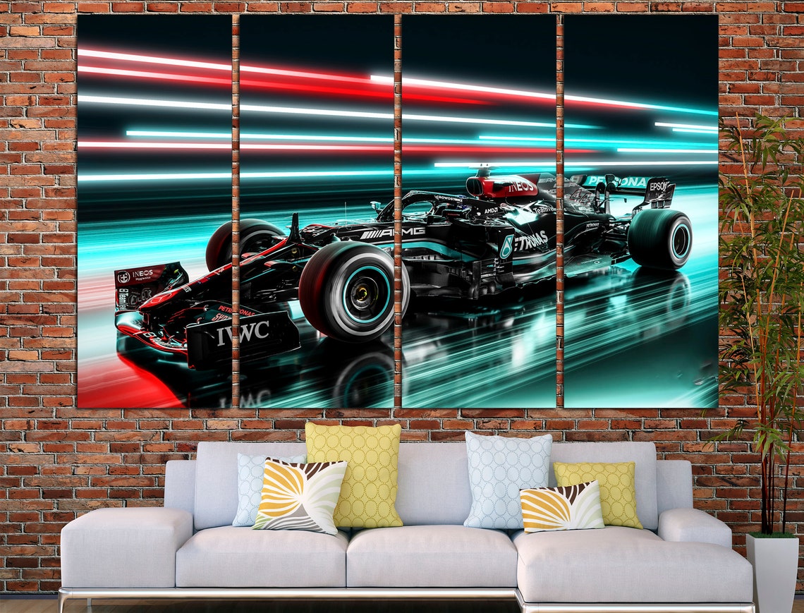 Racing Car Canvas Formula 1 Wall Art Sports Canvas Racing Wall Art ...