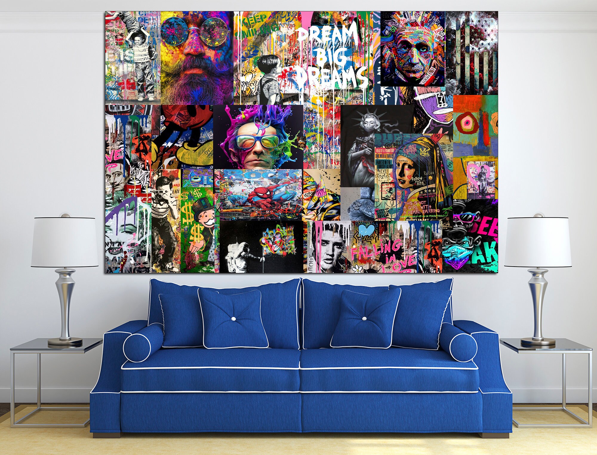 Graffiti Canvas Modern Graffiti Art Collage Print Wall Art Colorful ... Graffiti Canvas Modern Graffiti Art Collage Print Wall Art Colorful ...