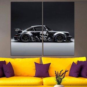 Porsche Poster White Porsche Car Art Black Porsche - Etsy