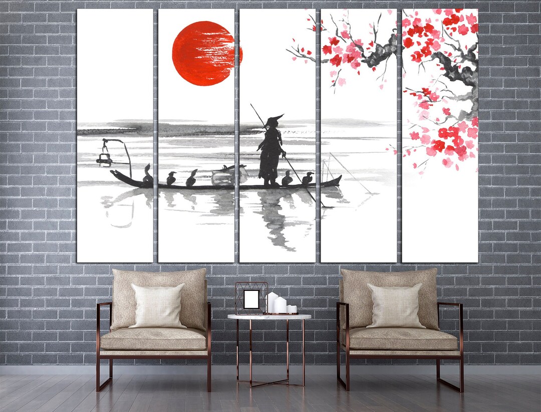 Asian Wall Art Extra Large Art Japanese Culture Japanese Style Samurai ...
