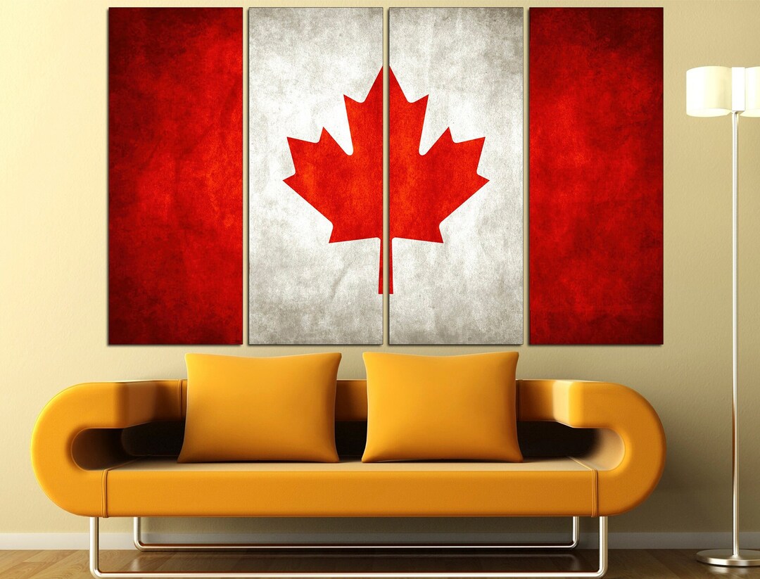 Canadian Maple Leaf Big Leaf Canada Canadian Art Contemporary Canvas ...