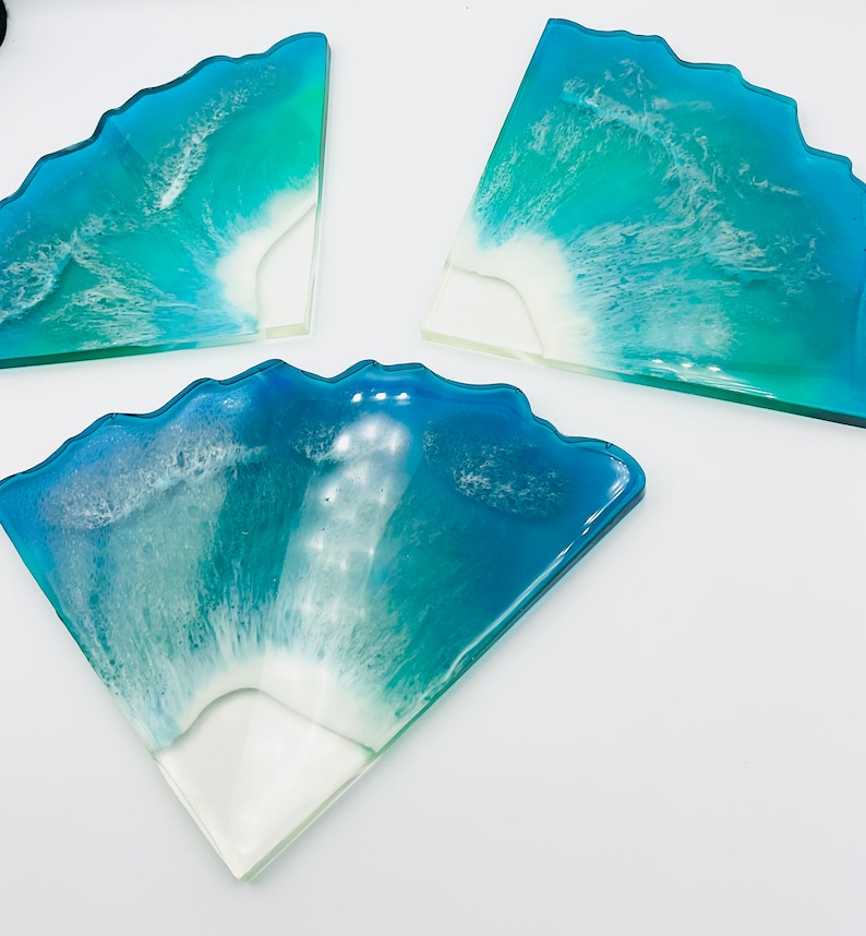 Beach Inspired Resin Coasters/ocean/waves - Etsy