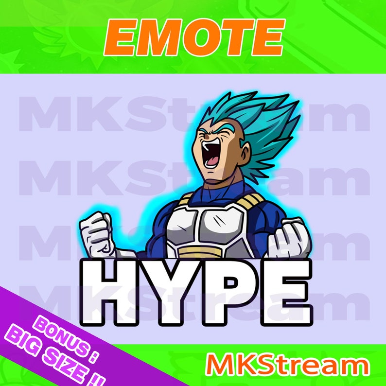 Twitch emotes dragon ball vegeta ssj blue hype | Etsy