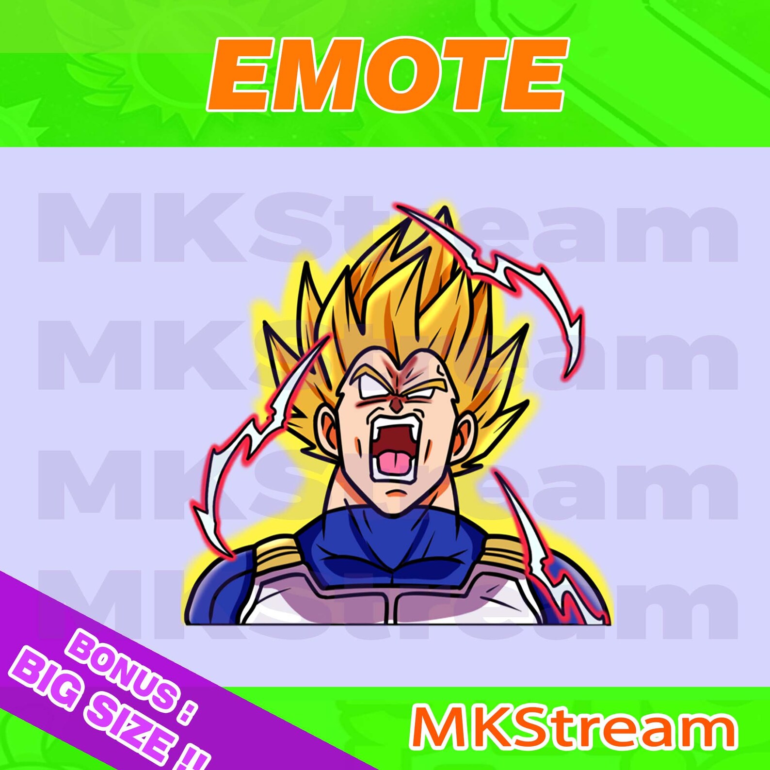 Twitch emotes dragon ball vegeta rage | Etsy
