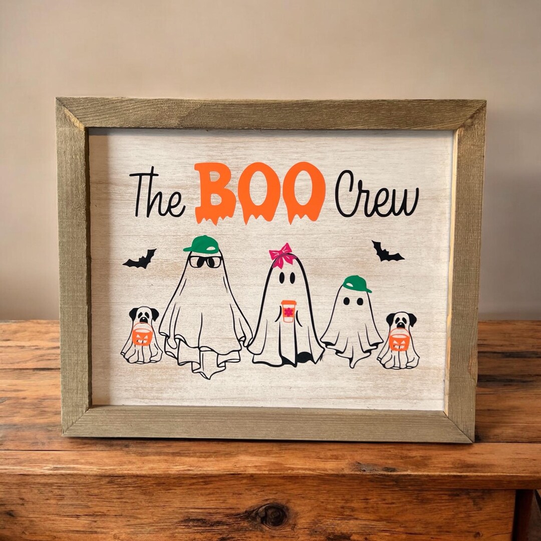 Boo Crew Halloween Ghost Family Sign/fall Home Decor Sign/halloween ...