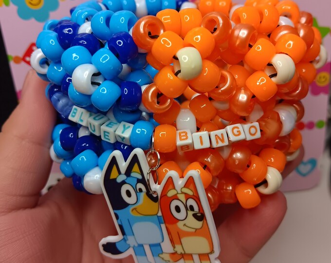 Bluey & Bingo Heeler Rotating Kandi Cuff - Mini 3D Kidcore Cartoon Dog ...