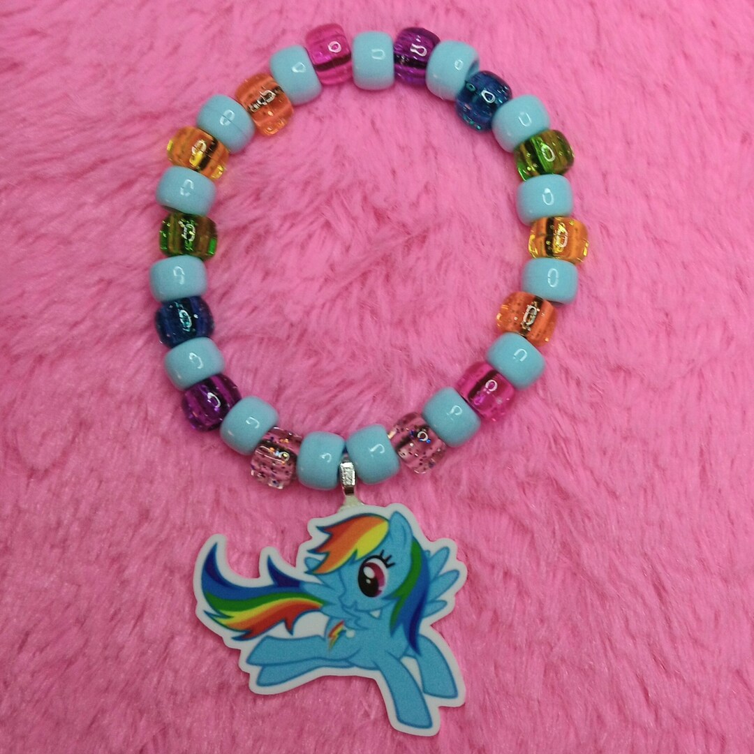 Rainbow Dash Bracelet MLP My Little Pony Kandi Scene Emo Kawaii Decora ...