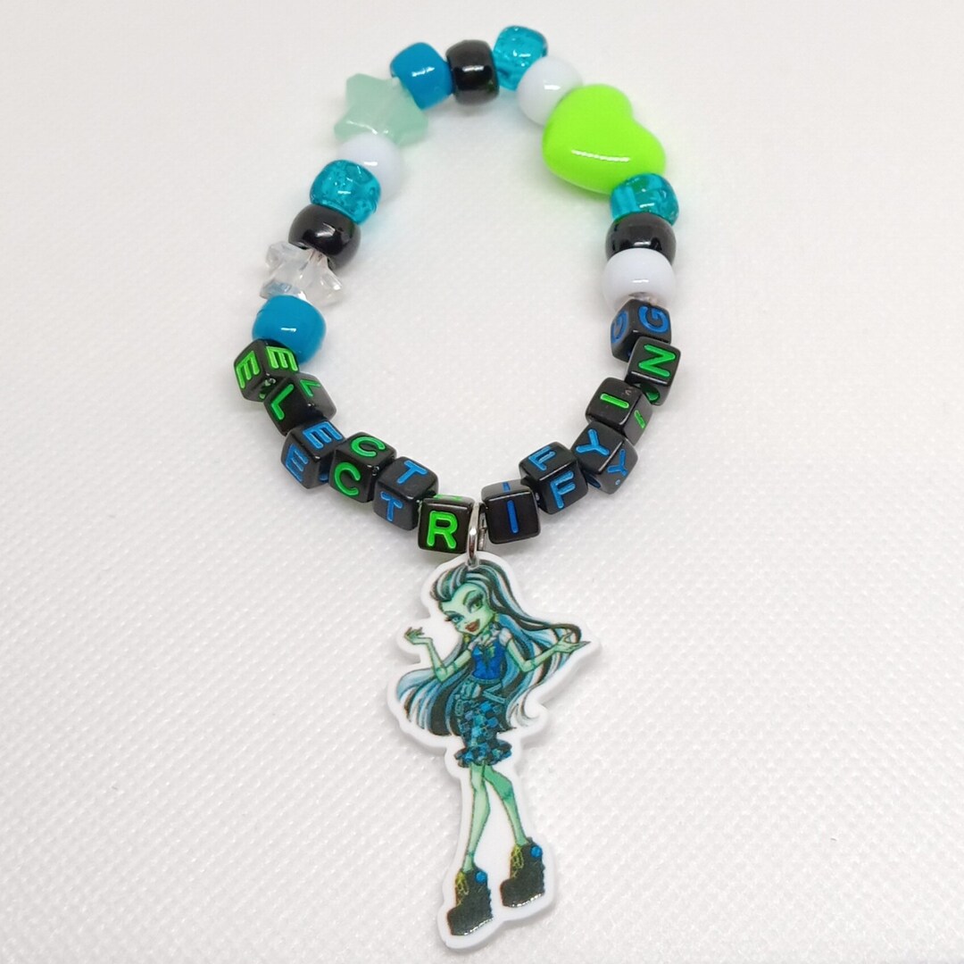 Frankie Stein Charm Kandi Bracelet Monster High Kawaii Scene Emo ...