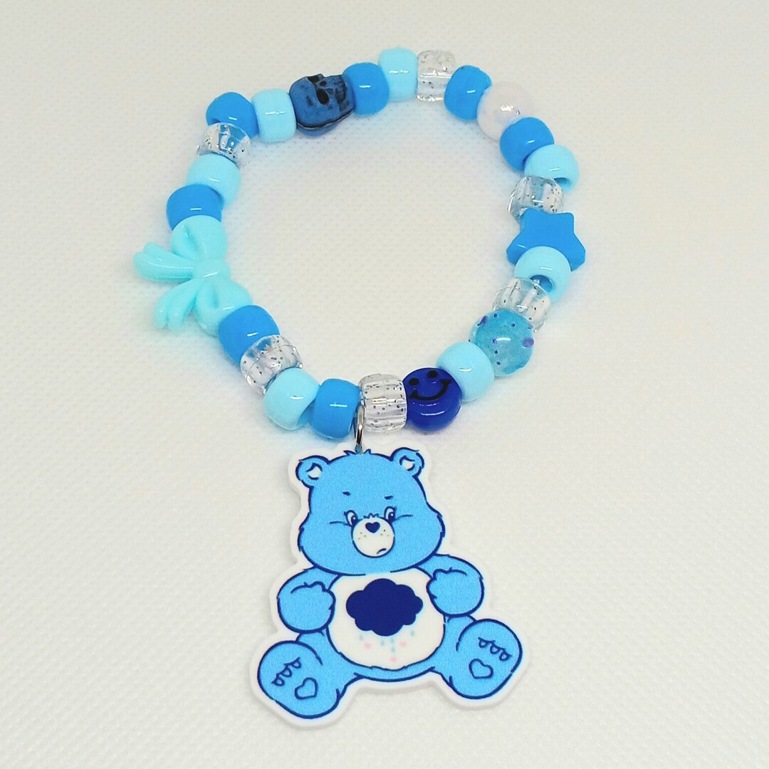 Grumpy Bear Charm Kandi Bracelet Care Bears Kawaii Scene Emo Scenecore ...