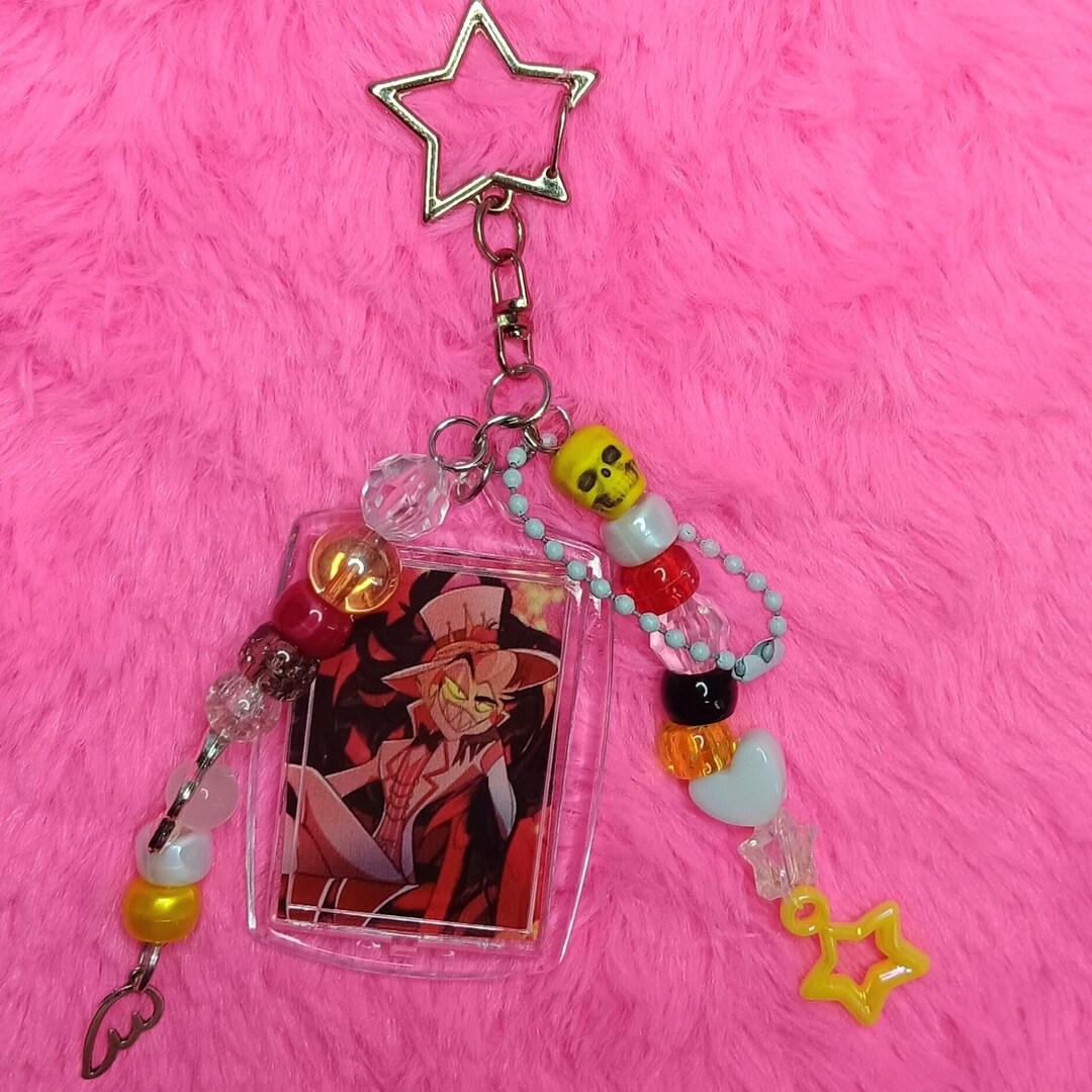 Lucifer Morningstar Beaded Photo Keychain Hazbin Hotel Helluva Boss ...