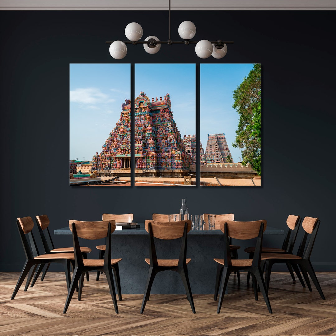 Temple Print Art, Religion Print Wall, Temple Canvas Art, Colourful ...