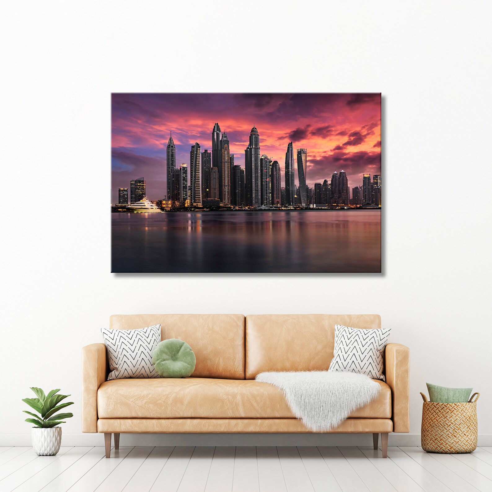 Dubai Marina Canvas Print, Purple Sunset, Architecture Wall Art - Etsy