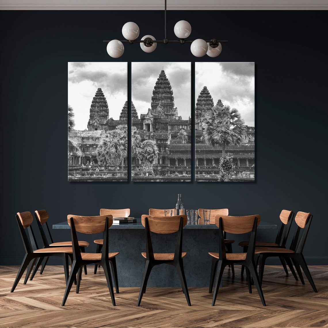 Angkor Wat Wallart BW Angkor Wat Print Art Architecture | Etsy