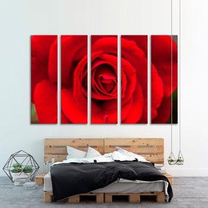 Red Rose Wall Decor, Red Rose Canvas Print, Red Rose Close up Wall ...