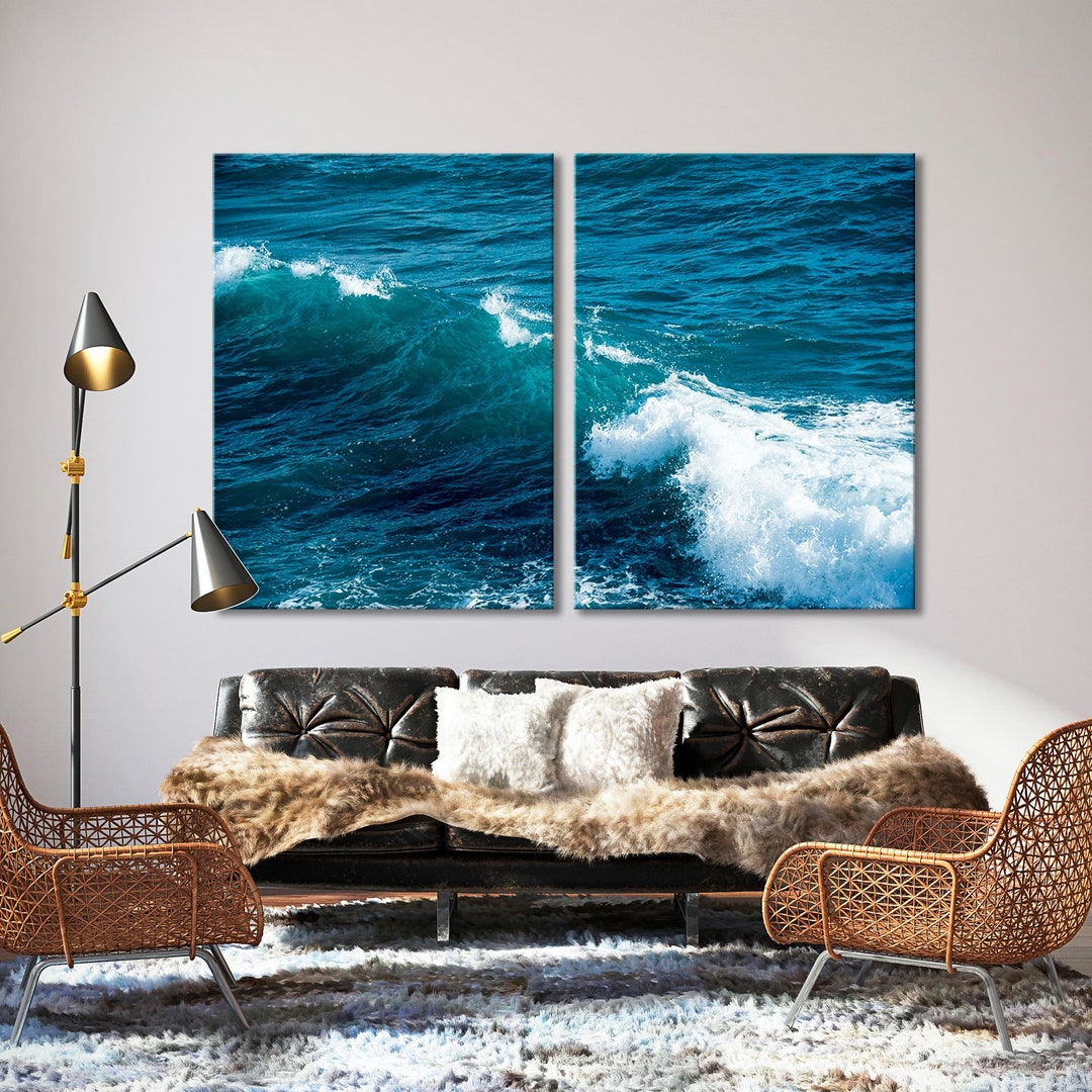 Seascape Canvas Print, Blue Ocean Waves, Coastal Wall Art - Etsy