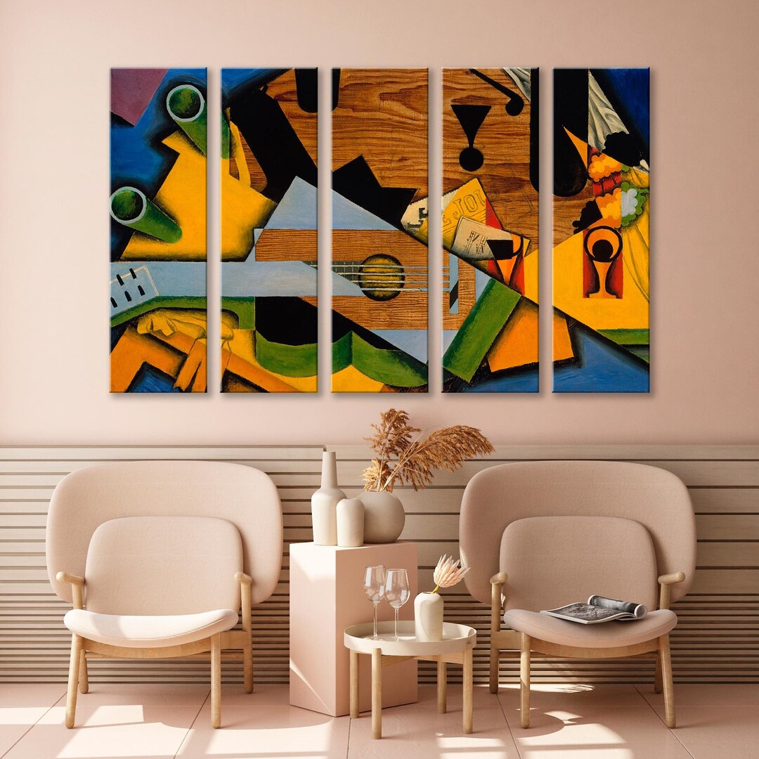 Spanish Cubism Painting Art 5 Panels Wall Cubism Printable - Etsy