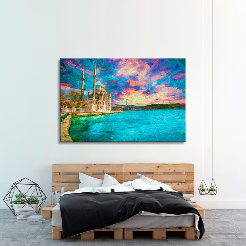 Ortakoy Mosque Canvas Art, Bosphorus Bridge Canvas Art, landscape Wall ...