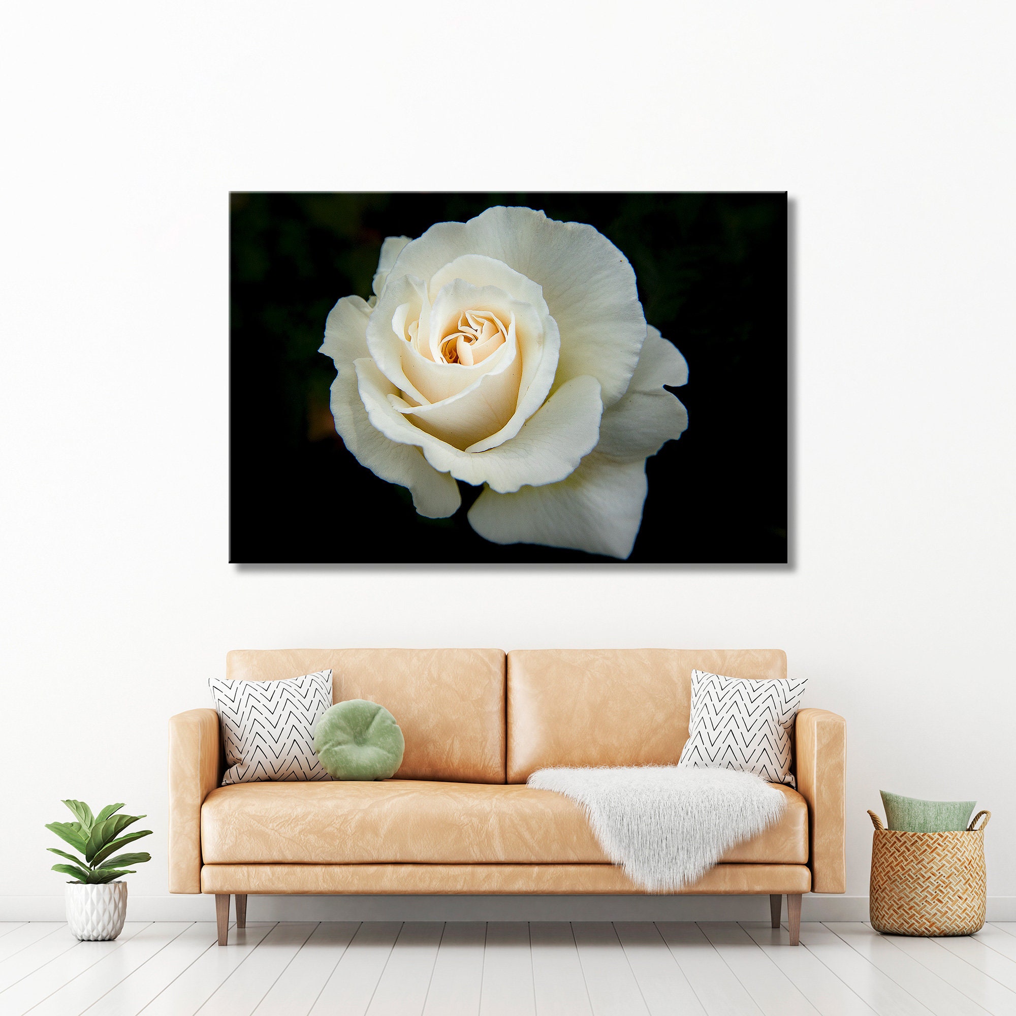 White Rose Canvas Print White Rose Great Paintings White - Etsy UK