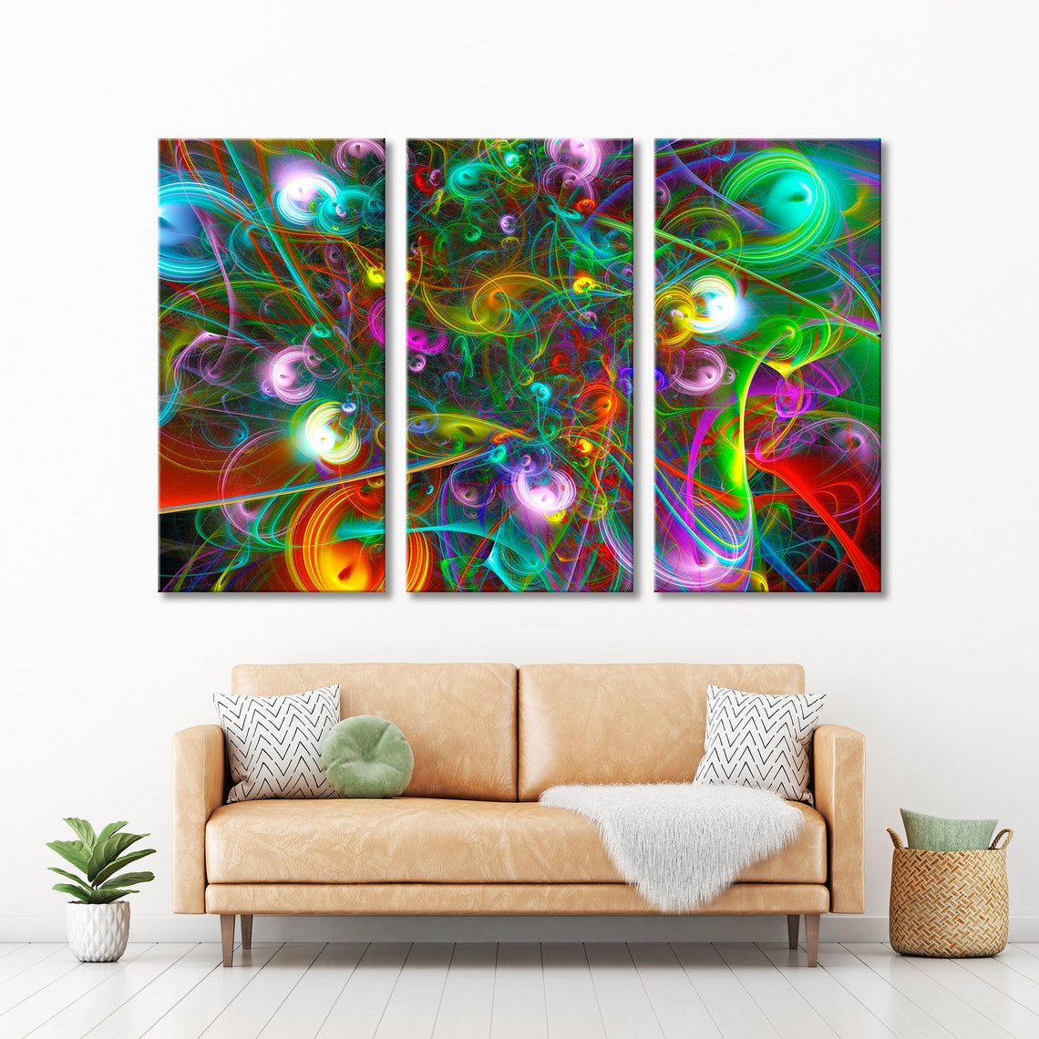 Abstraction Light Canvas Print Color Canvas Art | Etsy