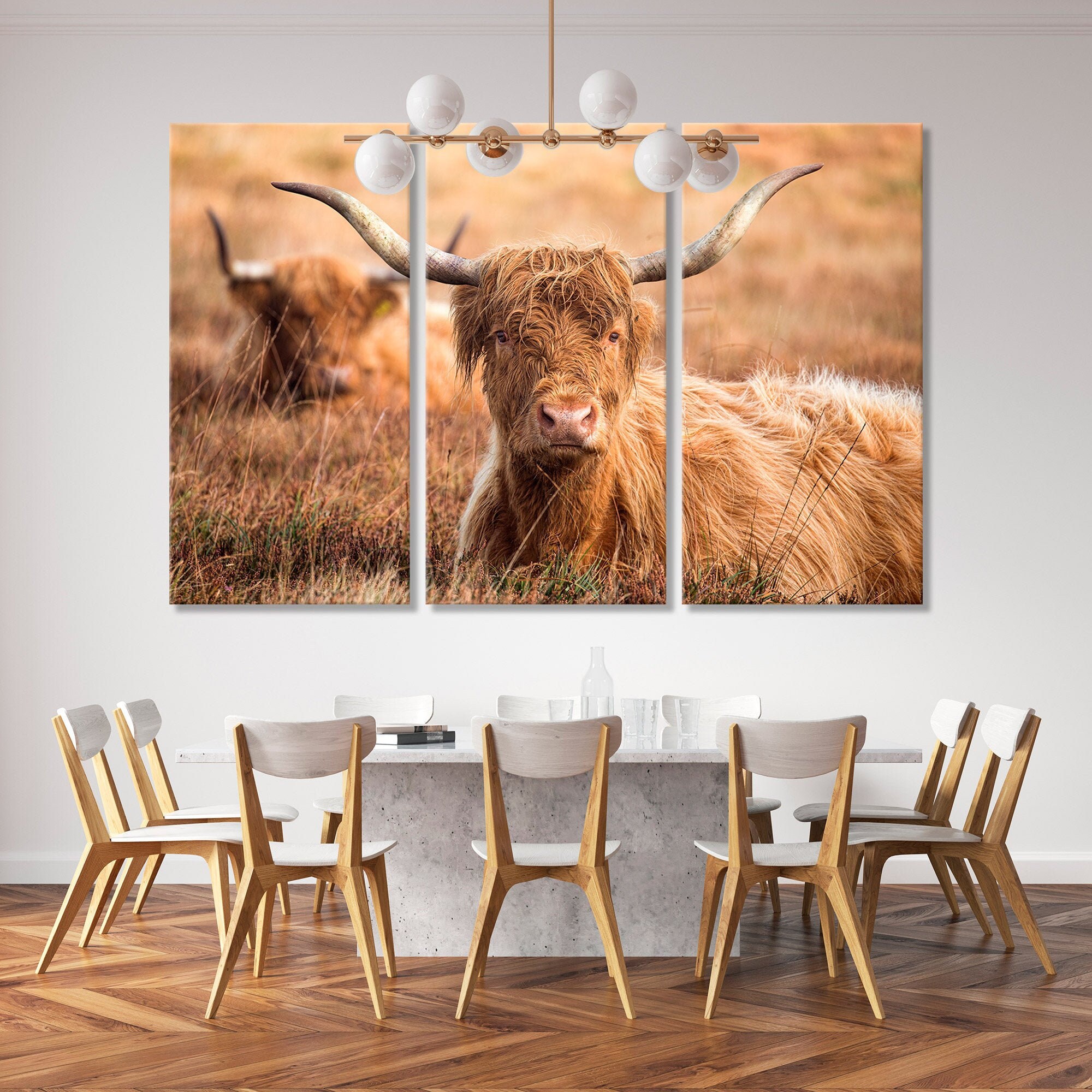 Exmoor Highland Cow Canvas Art Cow Large Canvas Cow Poster | Etsy