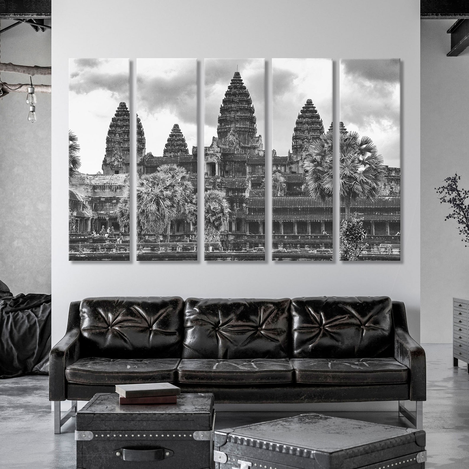 Angkor Wat Wallart BW Angkor Wat Print Art Architecture | Etsy