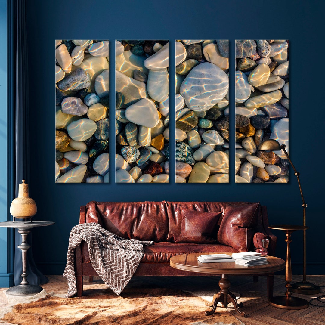 Stones on Water Canvas Print, Abstract Nature Wall Art - Etsy