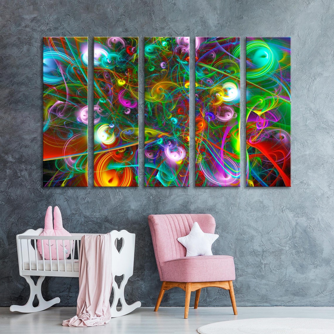 Abstraction Light Canvas Print Color Canvas Art | Etsy