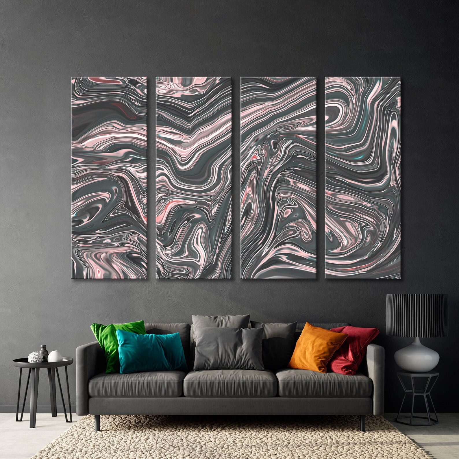 Gray Wall Print Gray Wall Art Gray Decor Canvas Print Art - Etsy