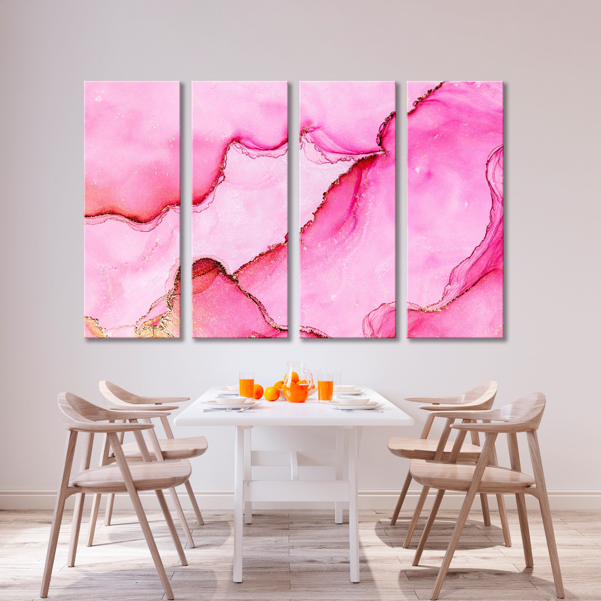 Pink Marble Abstract Canvas Print, Giclee Wall Art - Etsy