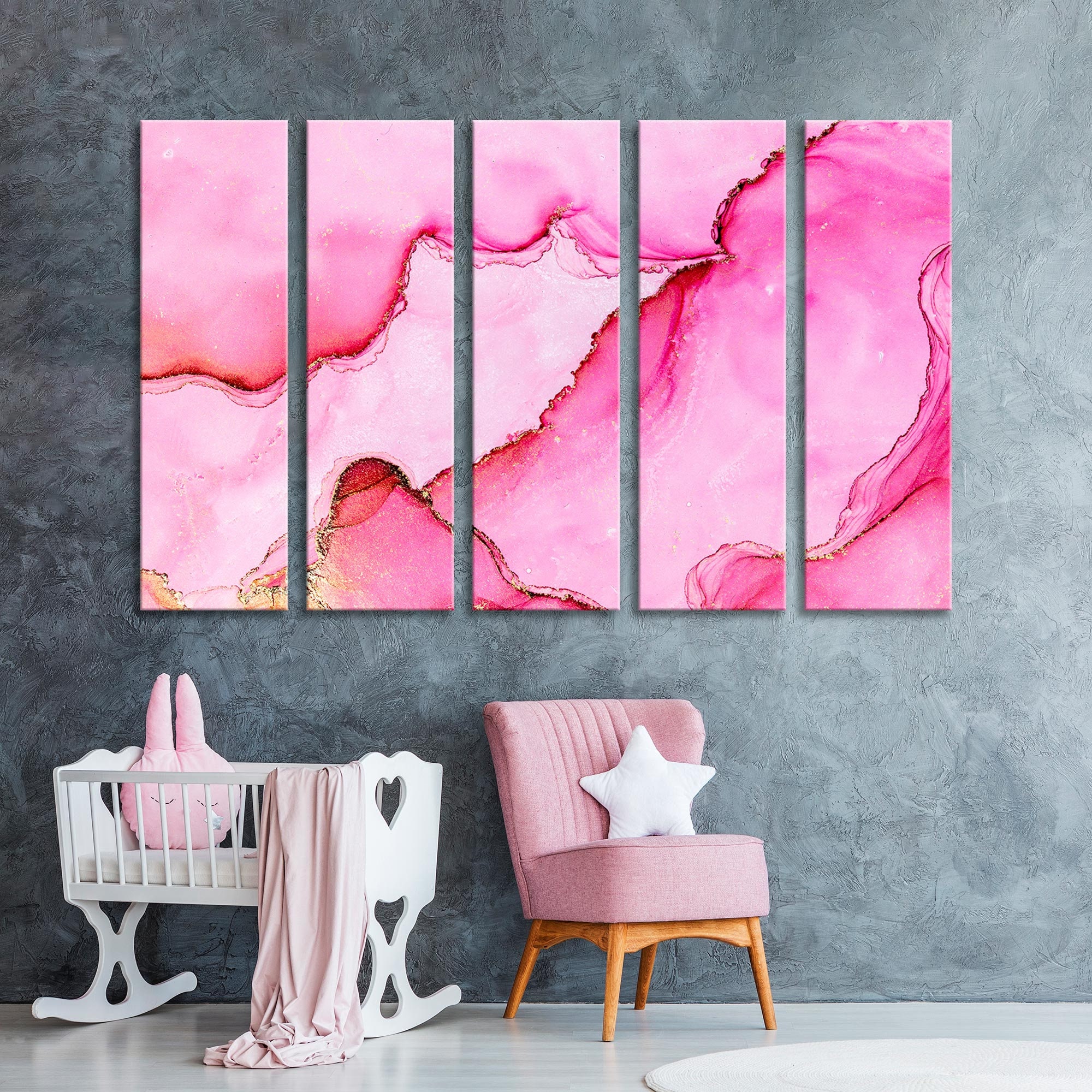 Pink Marble Abstract Canvas Print, Giclee Wall Art - Etsy