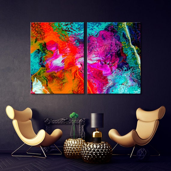 Abstraction Canvas Art Color Background Wall Art Color | Etsy