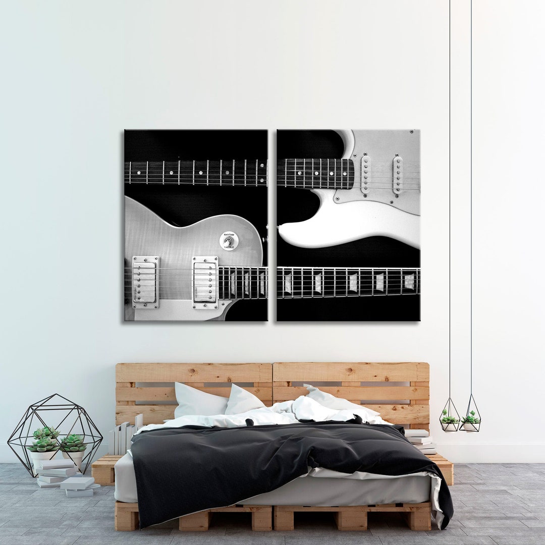 Musical Instruments Canvas Art, Electric Guitars Canvas Print, Closeup ...