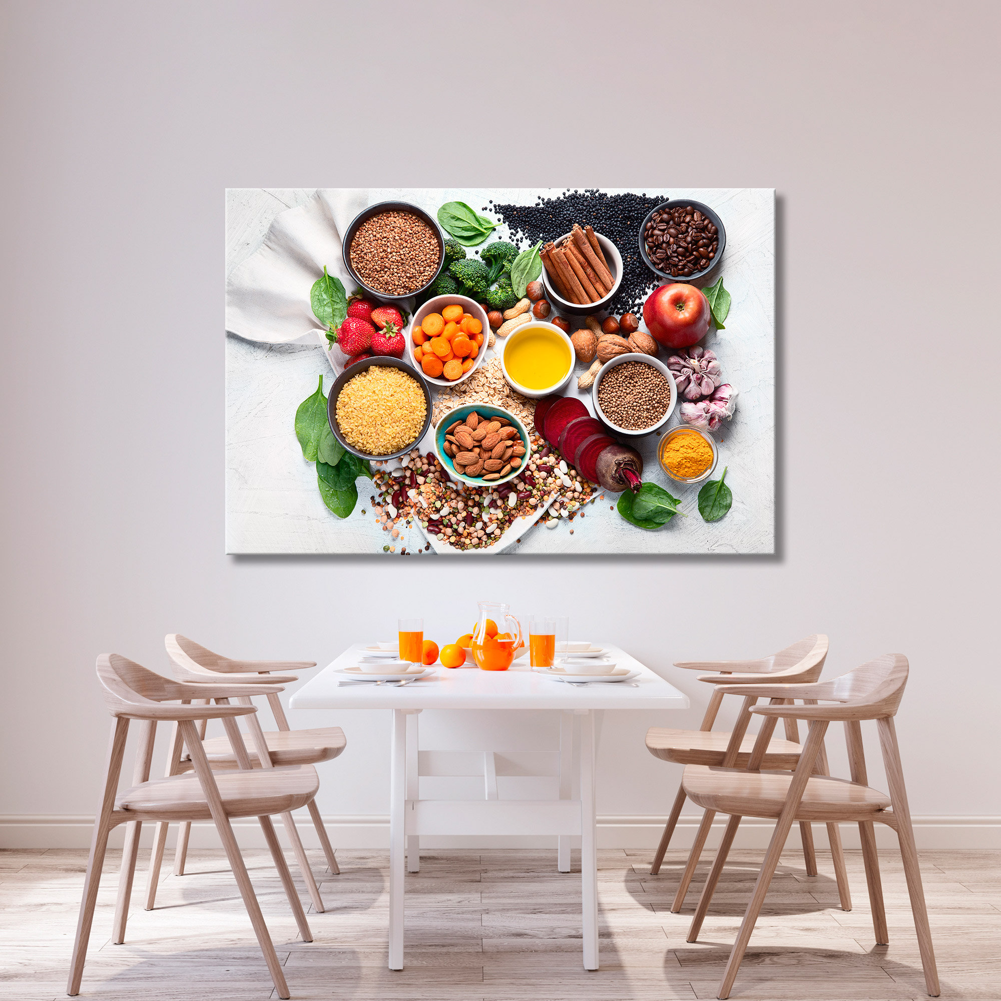 Nutrition Food Canvas Print, Colorful Kitchen Wall Art - Etsy