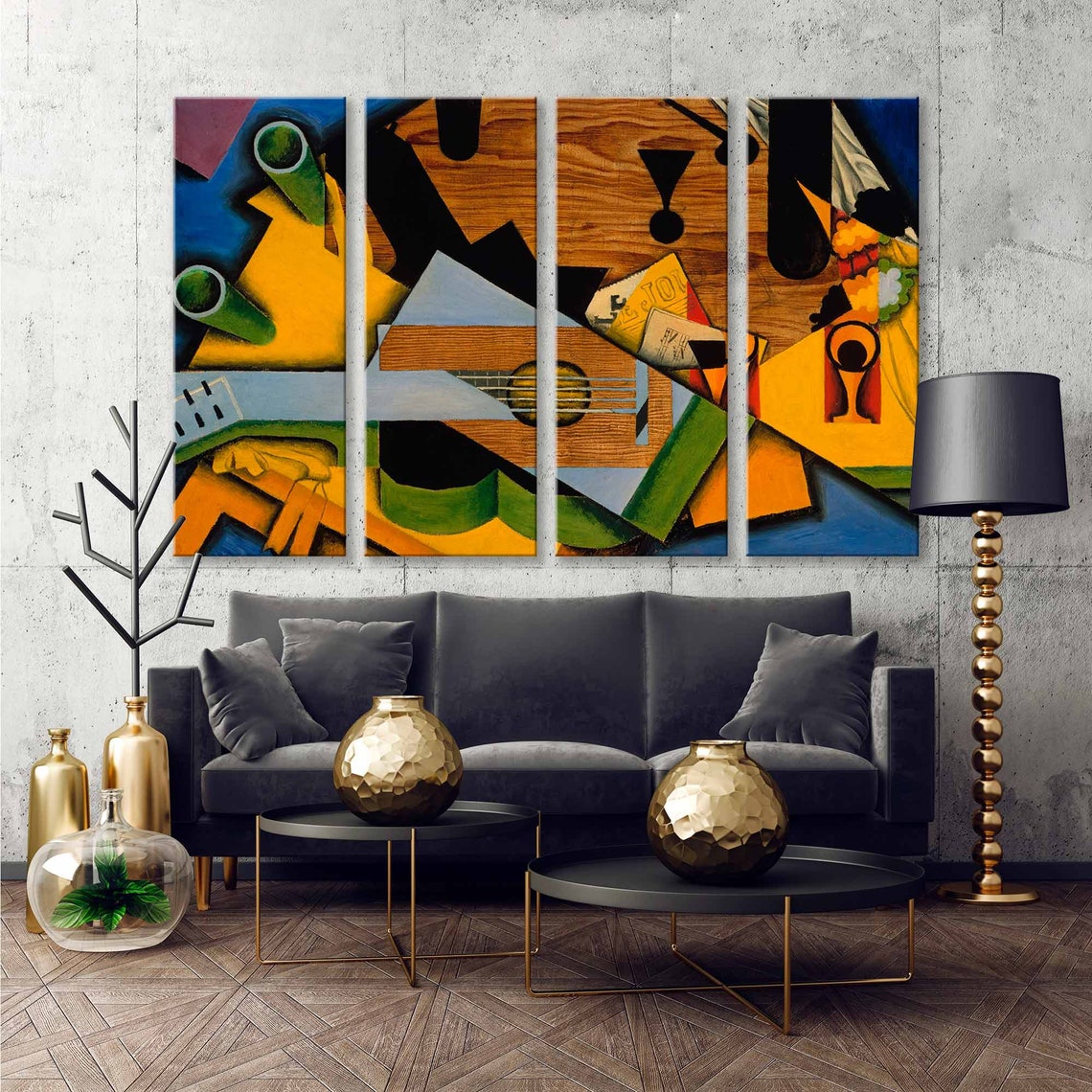Spanish Cubism Painting Art 5 Panels Wall Cubism Printable - Etsy