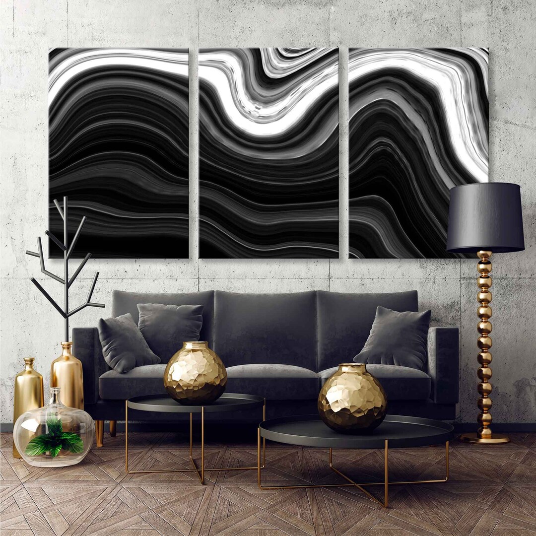 B&W Print Art. Abstract Canvas. BW Wall Art. Abstract Canvas Art. Black ...