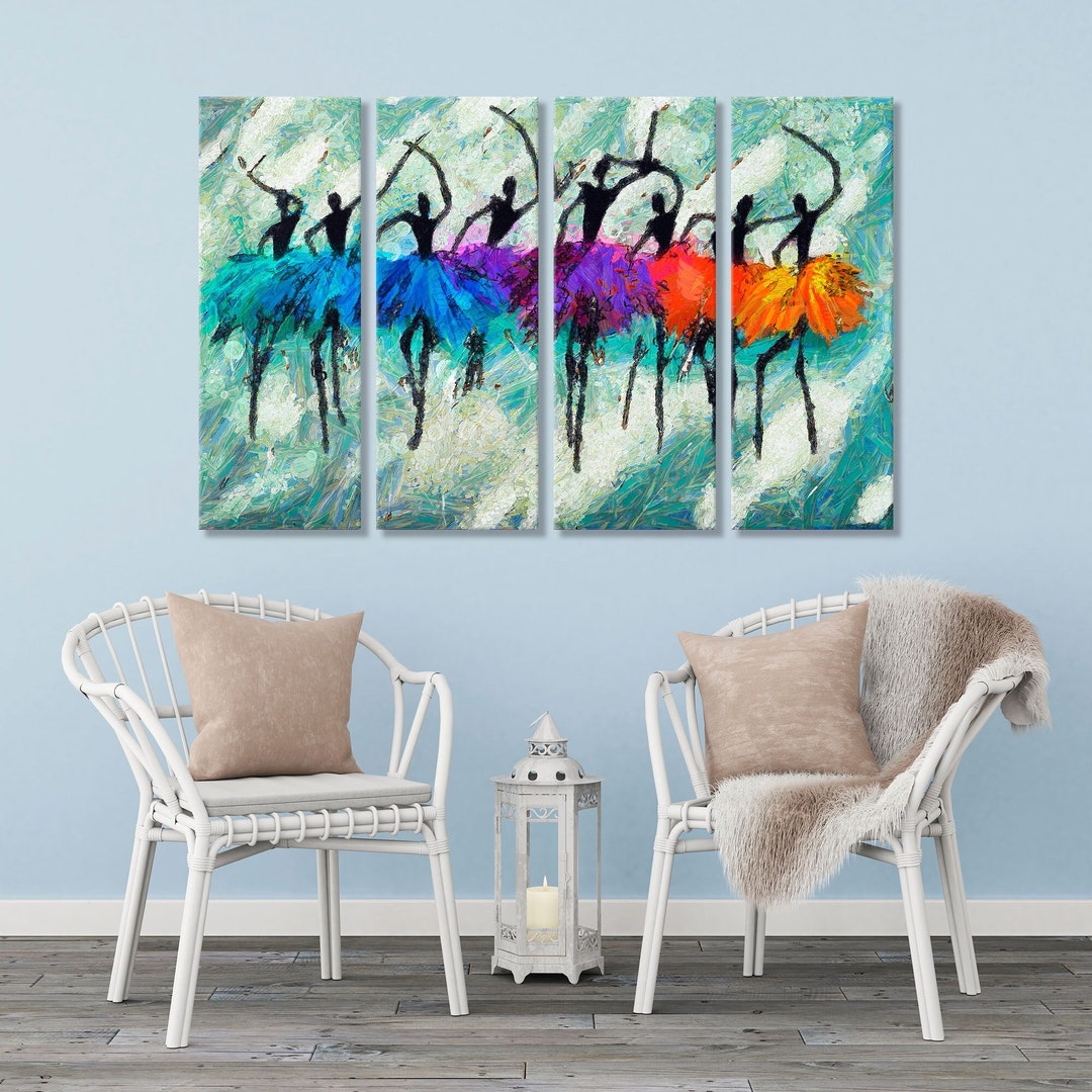 Dancing Big Canvas, Dancing Oil Painting, Dancing Artwork, Dancers ...
